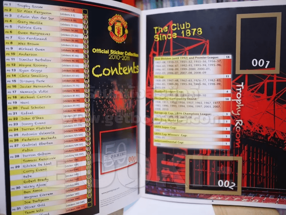 หนังสือ Official Sticker Collection 2010 - 2011 MANCHESTER UNITED รหัส ...